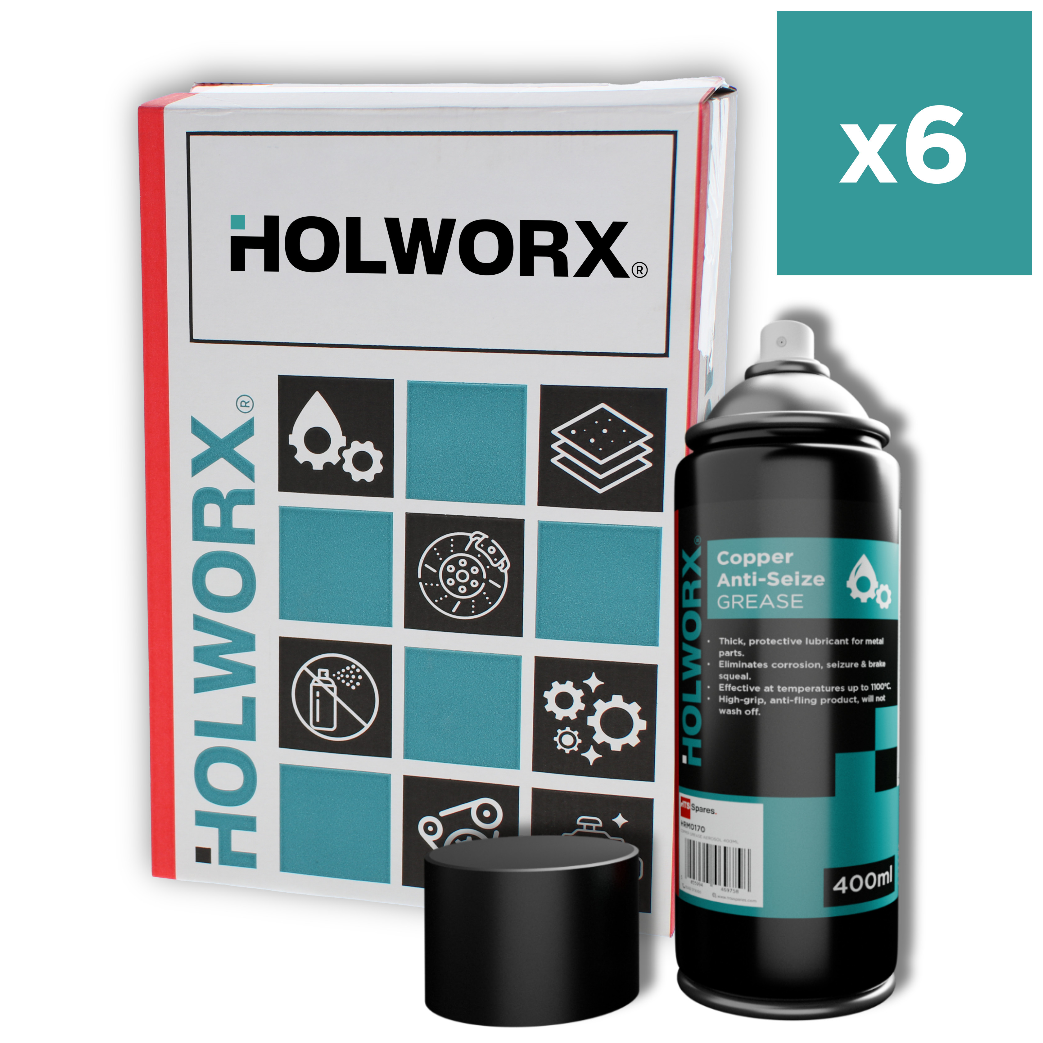 Holworx Copper Anti-Seize Grease 400ml Aerosols | Box Of 6