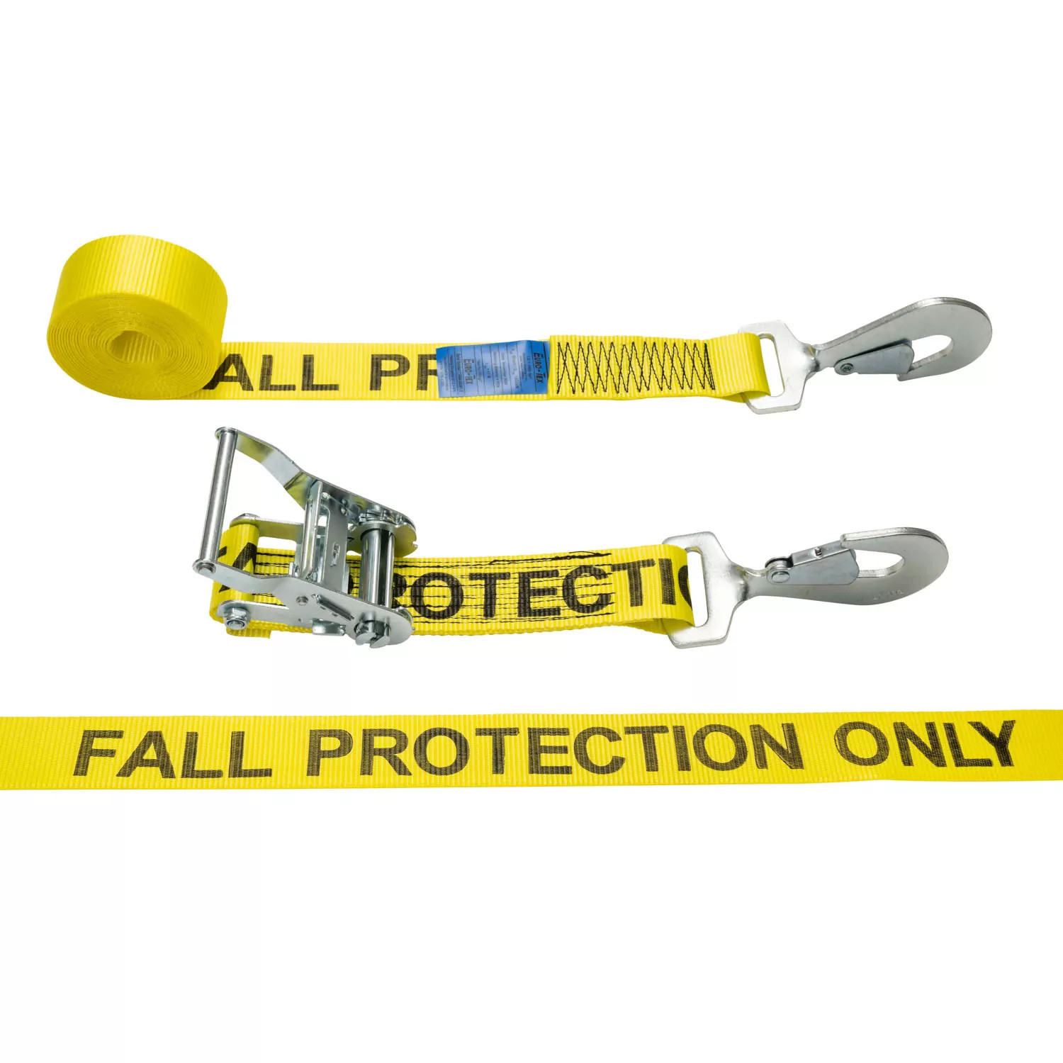 Fall Arrest Ratchet Strap 12 M – Hi‑Vis Snap Hooks