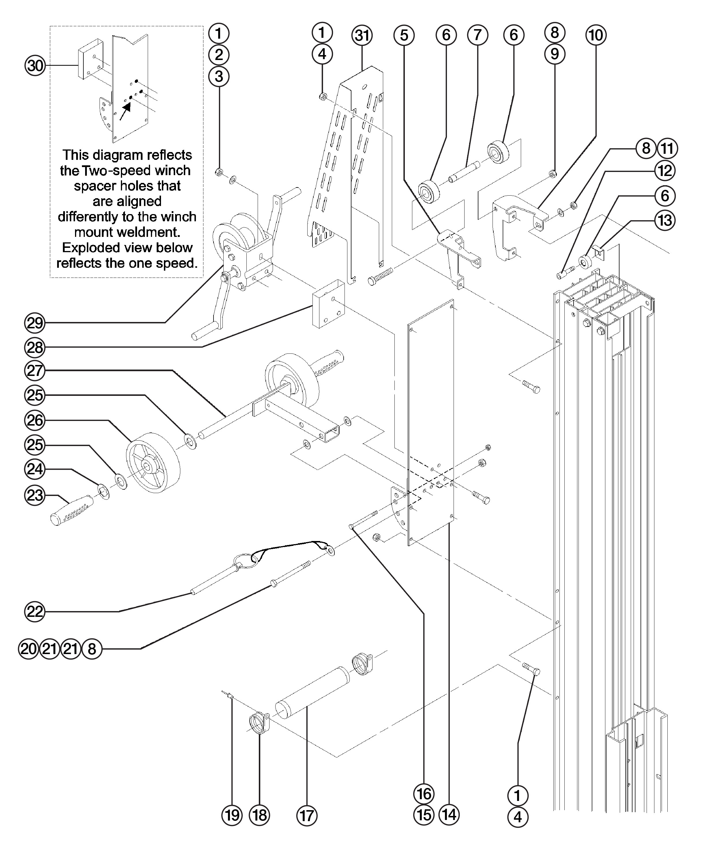 Genie SLA Mast Components View 1