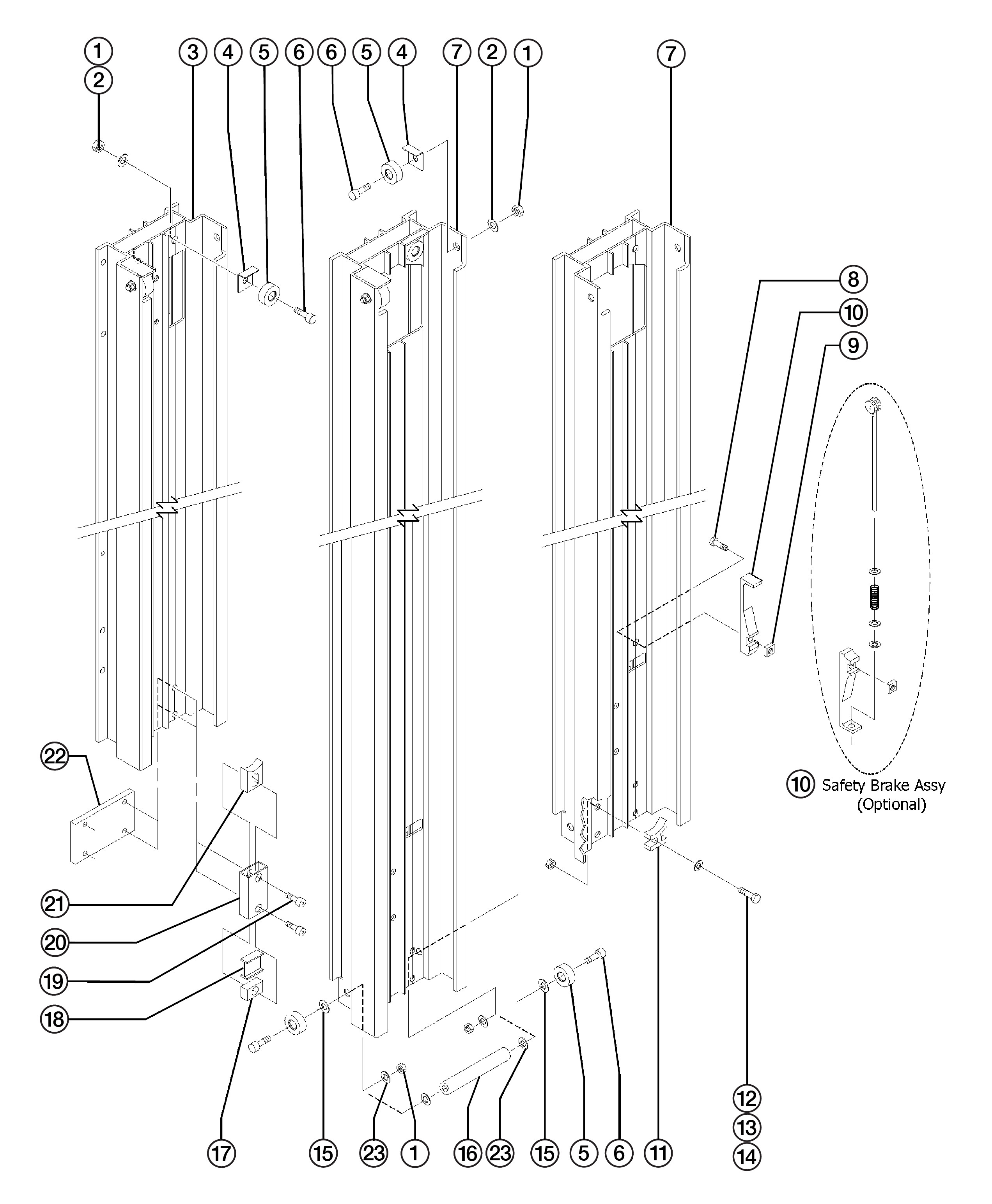 Genie SLA Mast Components View 3