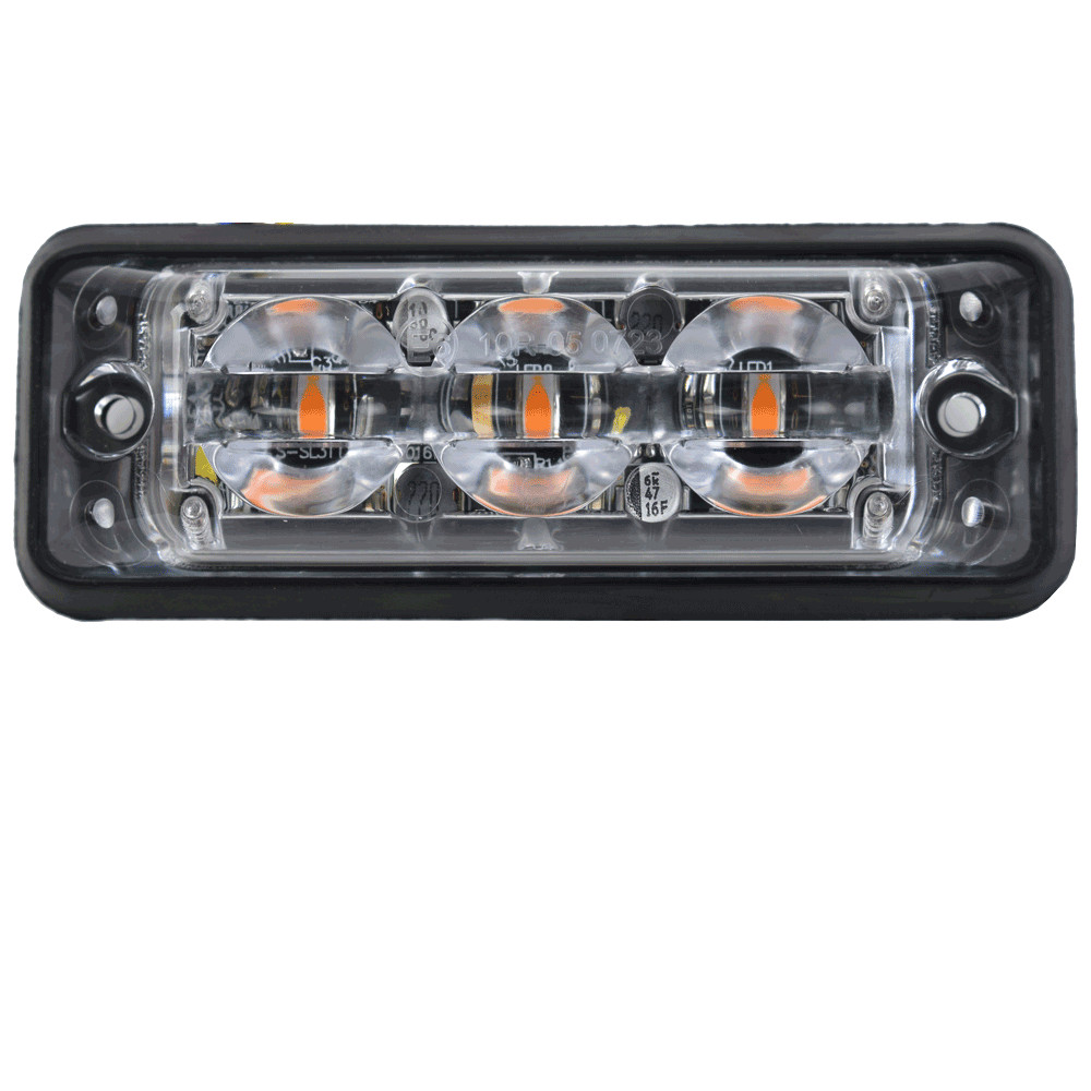 3 LED Low Profile Warning Light - Amber