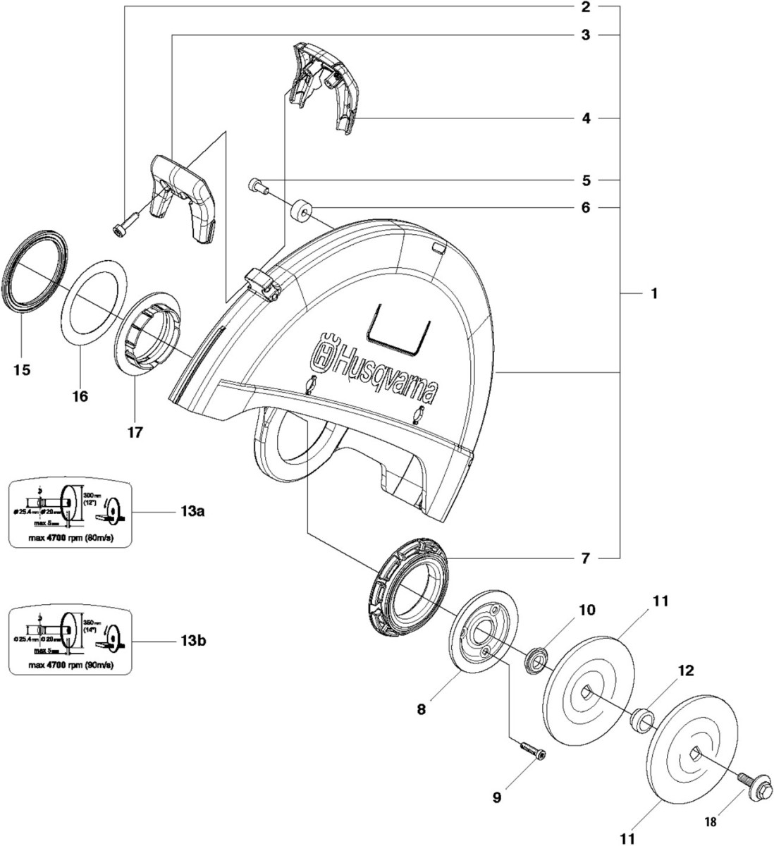 K760 Blade Guard Assembly (2013 Onwards) | Husqvarna K760 Disc Cutter ...