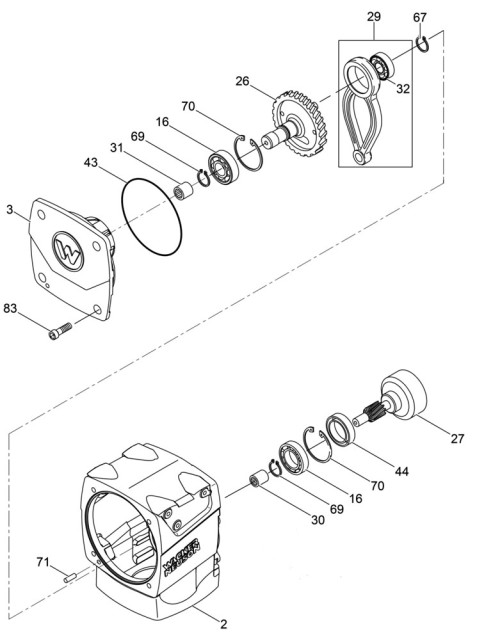 Wacker BS50-2 Gearbox Crankcase | Wacker BS50-2 Rammer | Buy Spares Online
