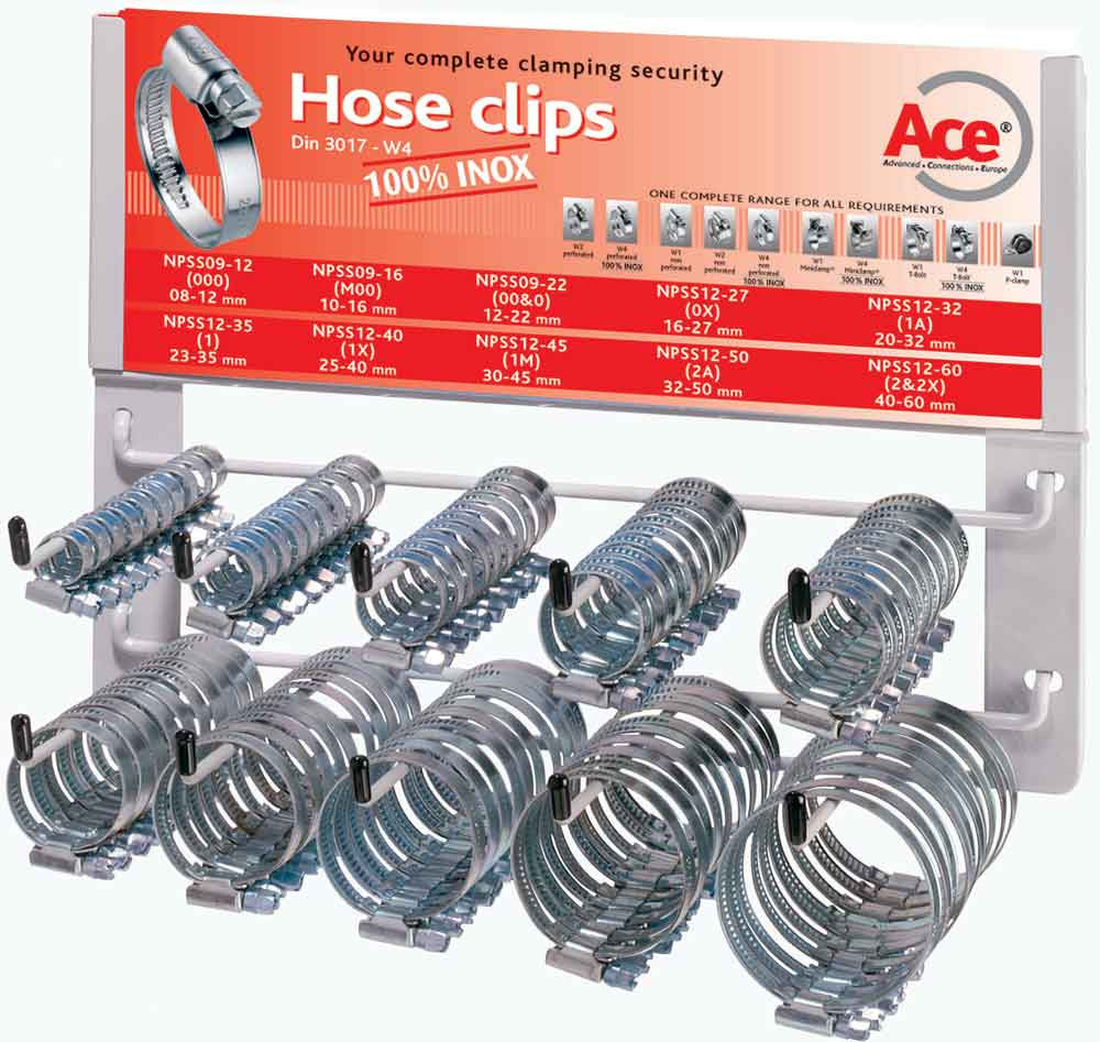 Ace® Stainless Steel Hose Clip Dispenser Rack | Construction Plant Spares