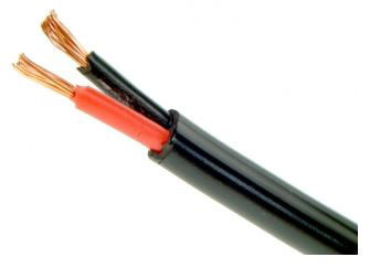 Twin Core Black Cable 1.5mm2 Thin Wall 30 Metre Roll