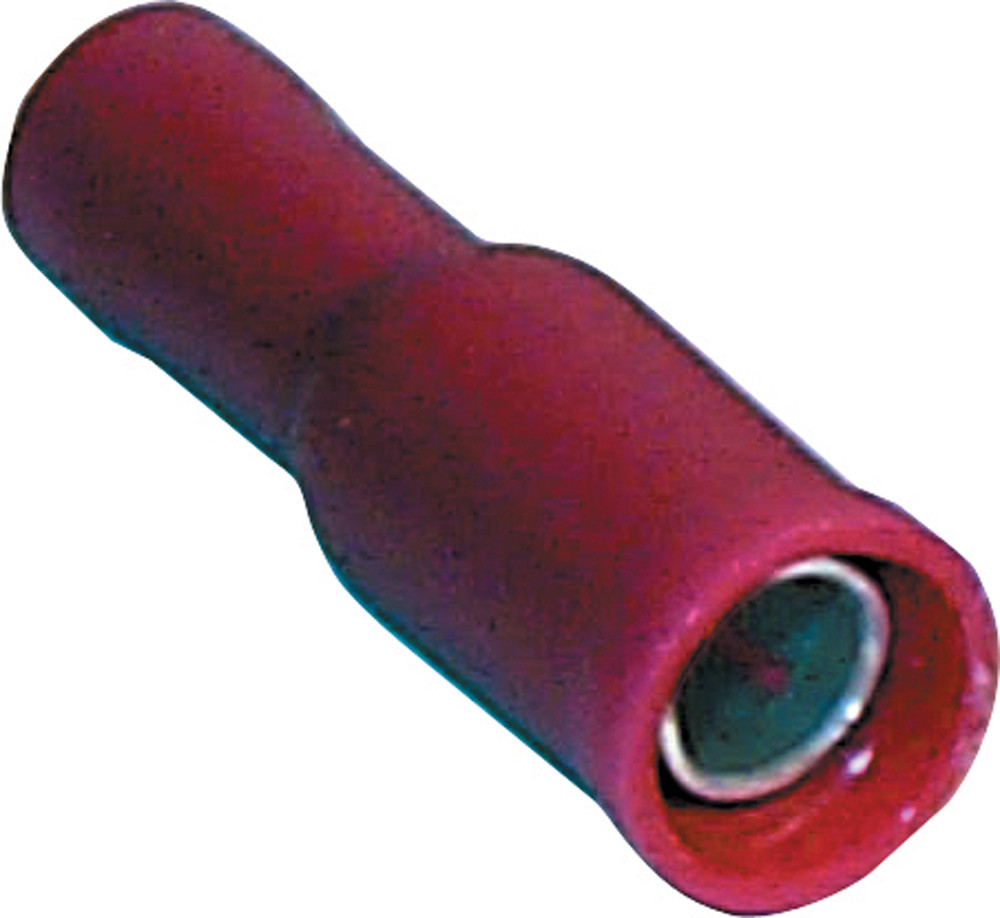 Red Female 4mm Bullet Crimp Terminals | 100 Pack