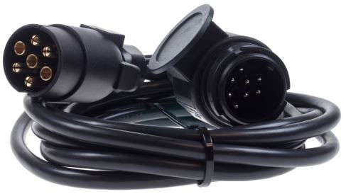 Trailer Extension Lead 7 Pin Plug To 8 Pin (13 Pin Type) Plug M/M 3m