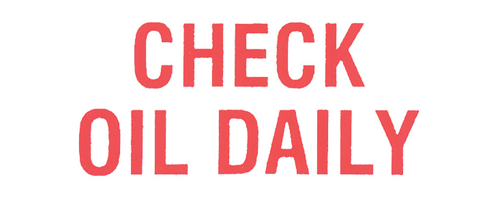 Check Oil Daily Label | Buy Spares Online