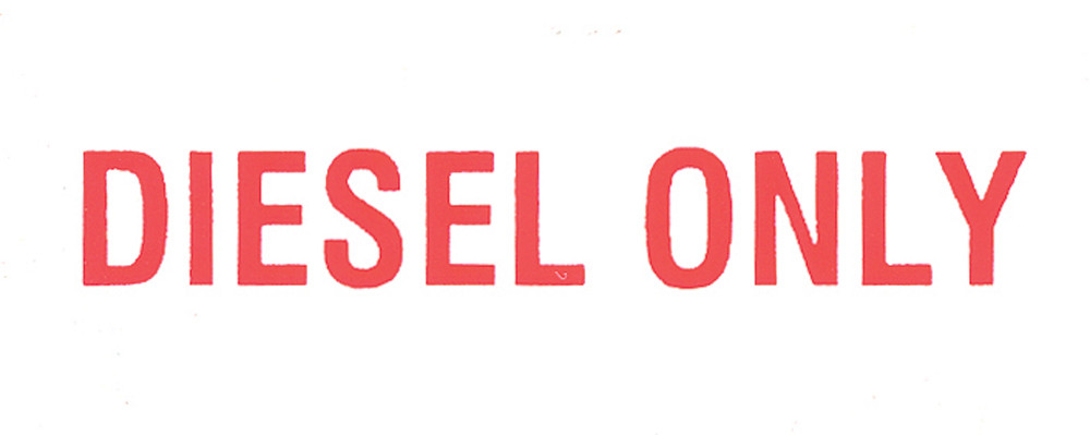 Diesel Only Label | Buy Spares Online