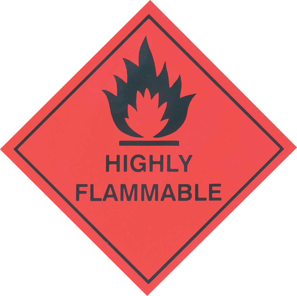 Highly Flammable Label Pack Of 5