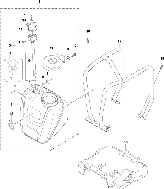 Husqvarna LF100 L, LF100 LAT Hatz Engine Plate & Water Tank | Husqvarna ...